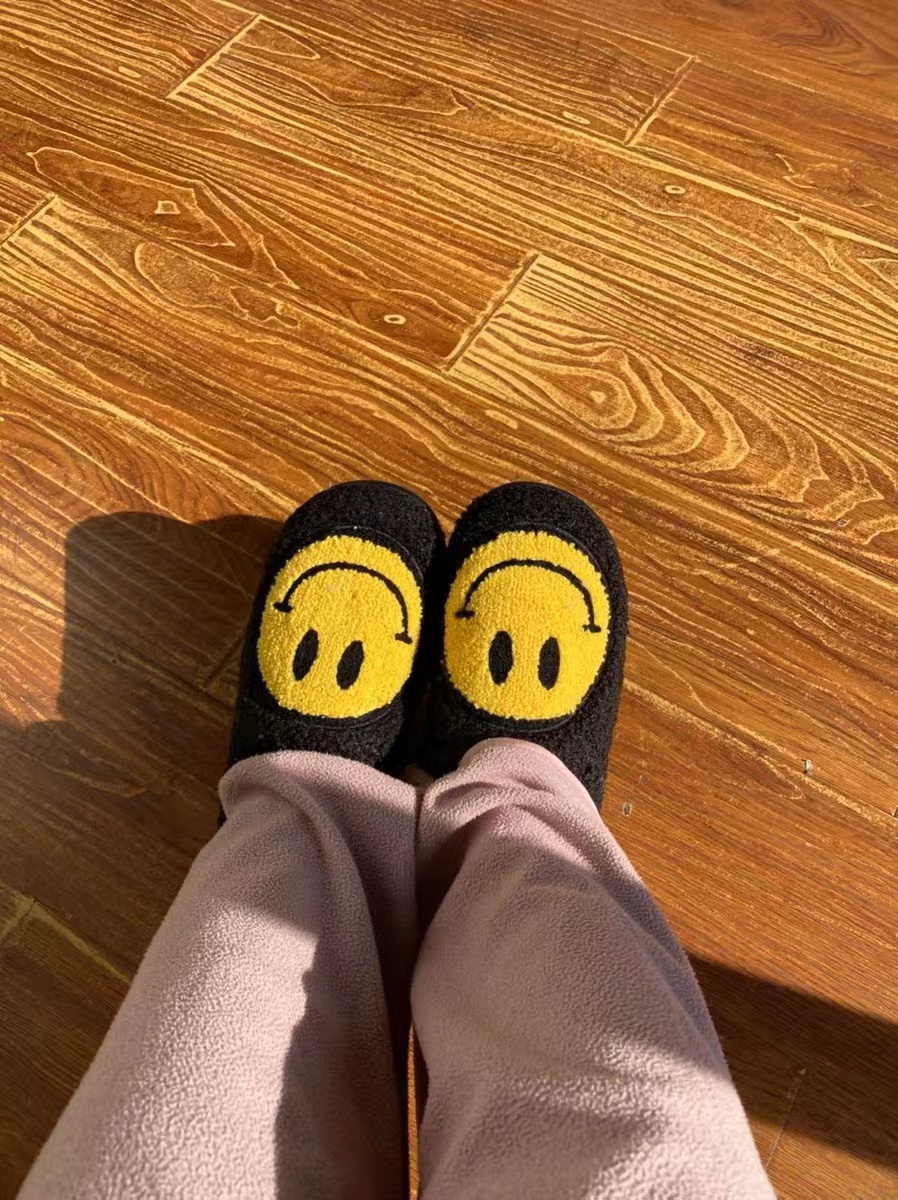 Black Smiley Face Slippers | Best Black Smiley Slipper