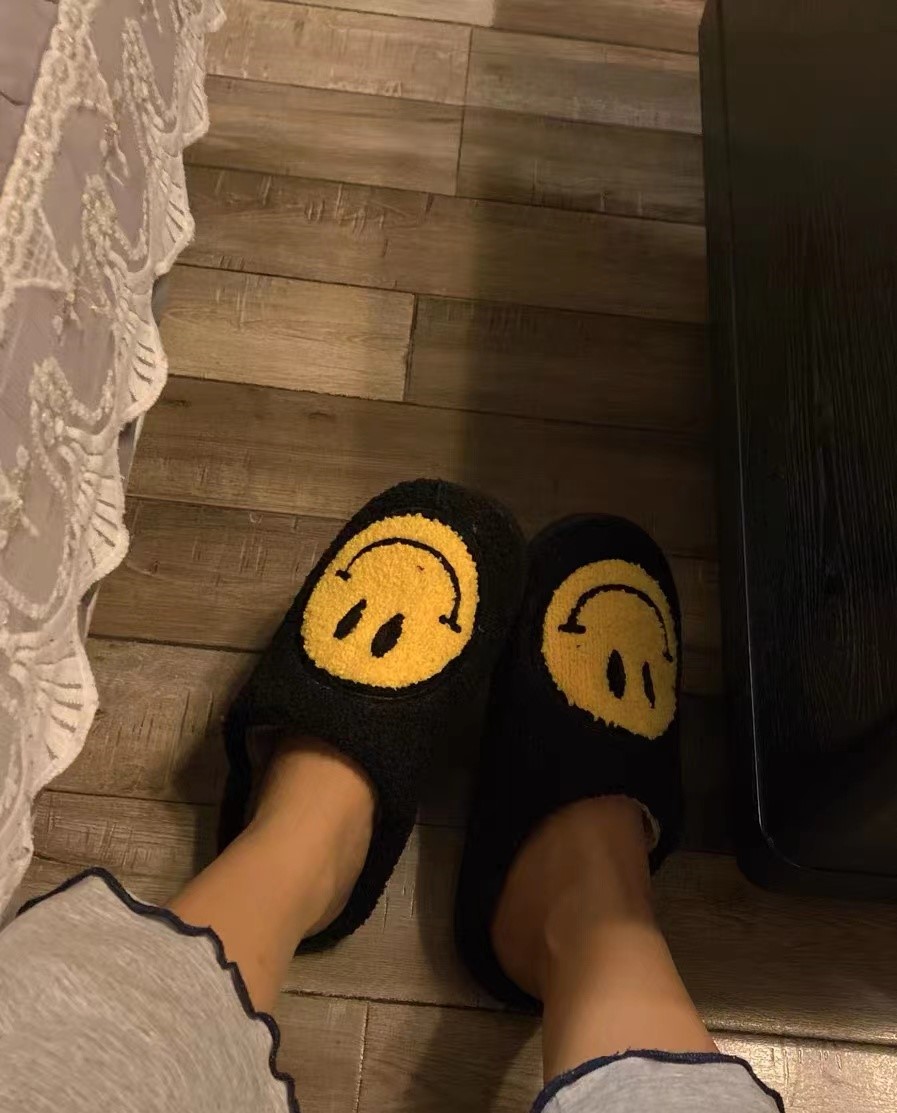 Black Smiley Face Slippers | Best Black Smiley Slipper