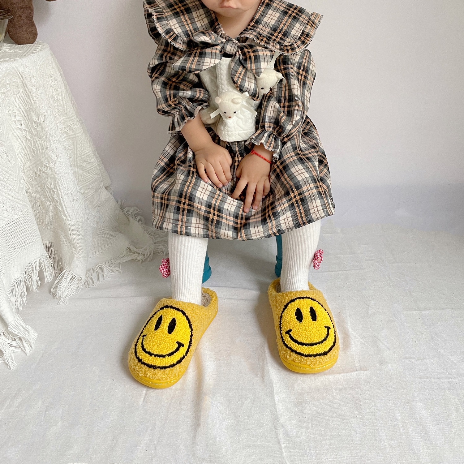 Best Fuzzy Toddler Slippers with Smiley Face | OSmile2